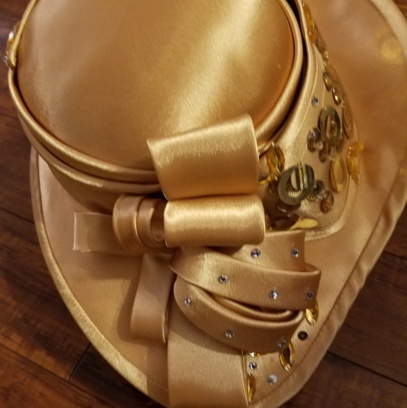 Accessories | Beautifully Embellished Gold Hat | Poshmark